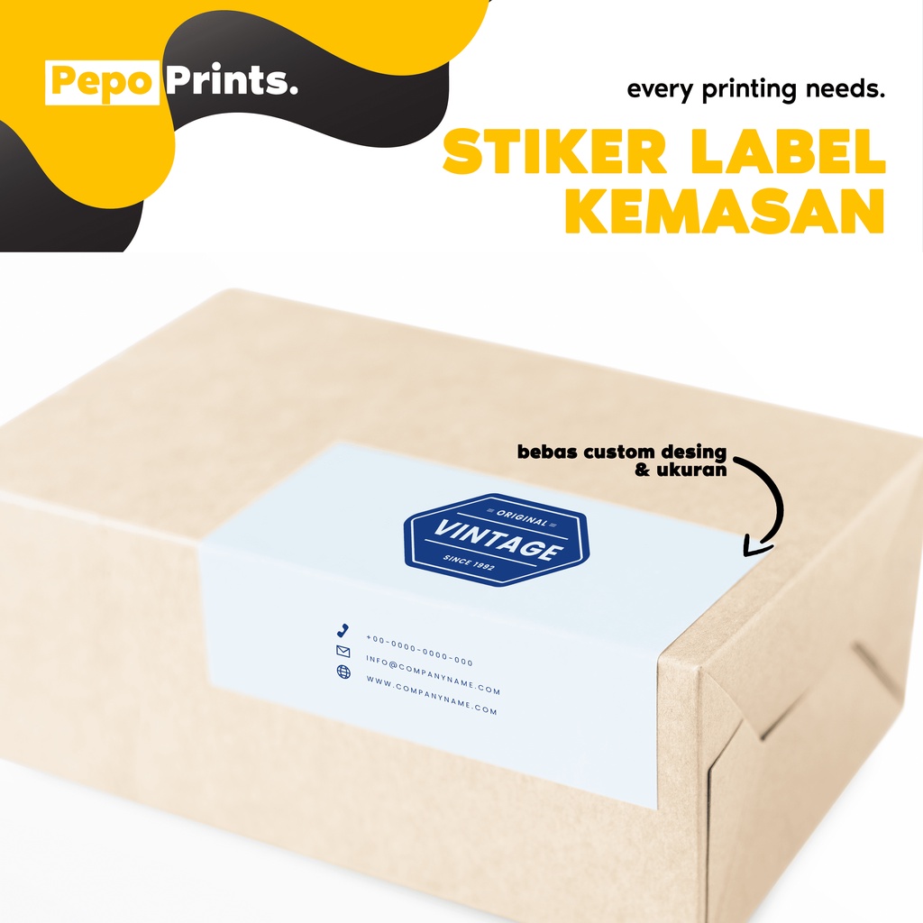Jual Pepo - Cetak Stiker Logo / Label Kemasan (PERSEGI) | Shopee Indonesia