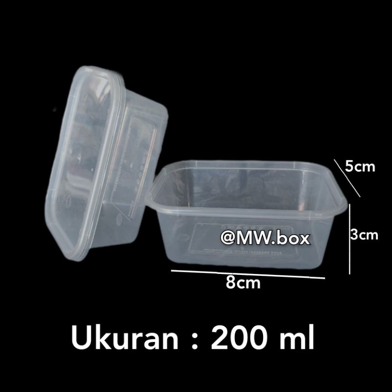 Jual Thinwall 200ml persegi panjang kotak box desserts | Shopee Indonesia