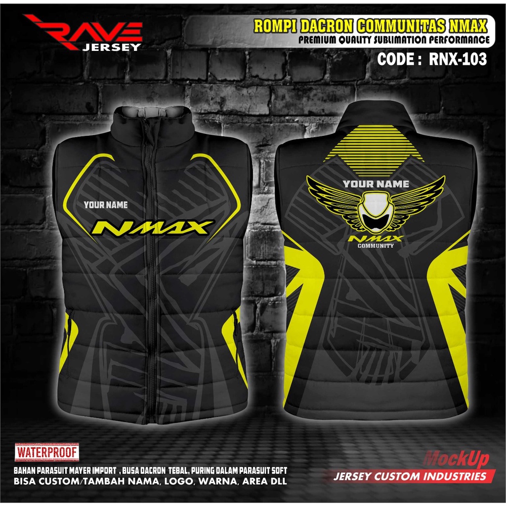 Jual ROMPI PUFFER/DACRON/GELEMBUNG MOTOR NMAX DACRON PRINTING CUSTOM ...