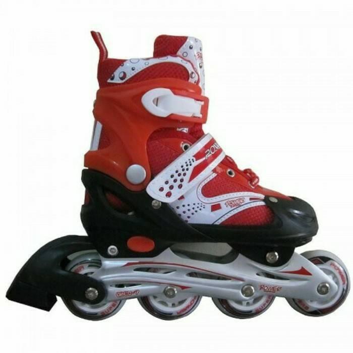 Jual sepatu roda inline skate power merah | Shopee Indonesia