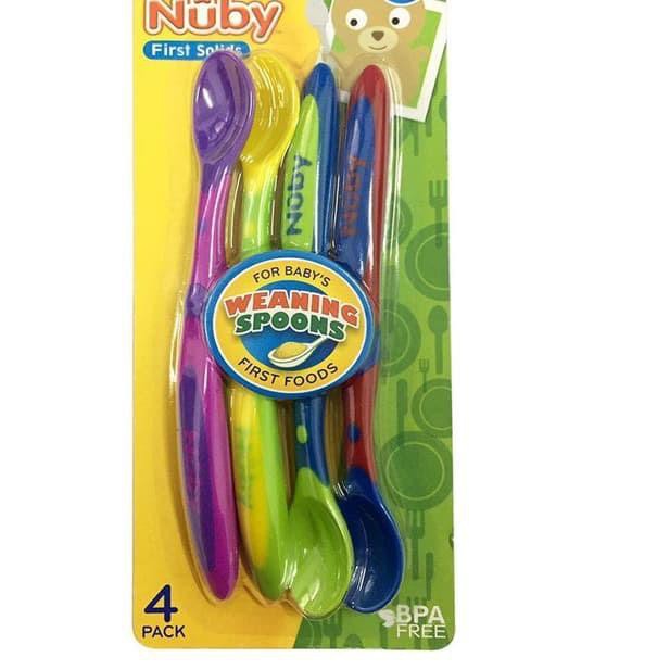 Jual Nuby Long Handle Weaning Spoon ISI 4 | Shopee Indonesia