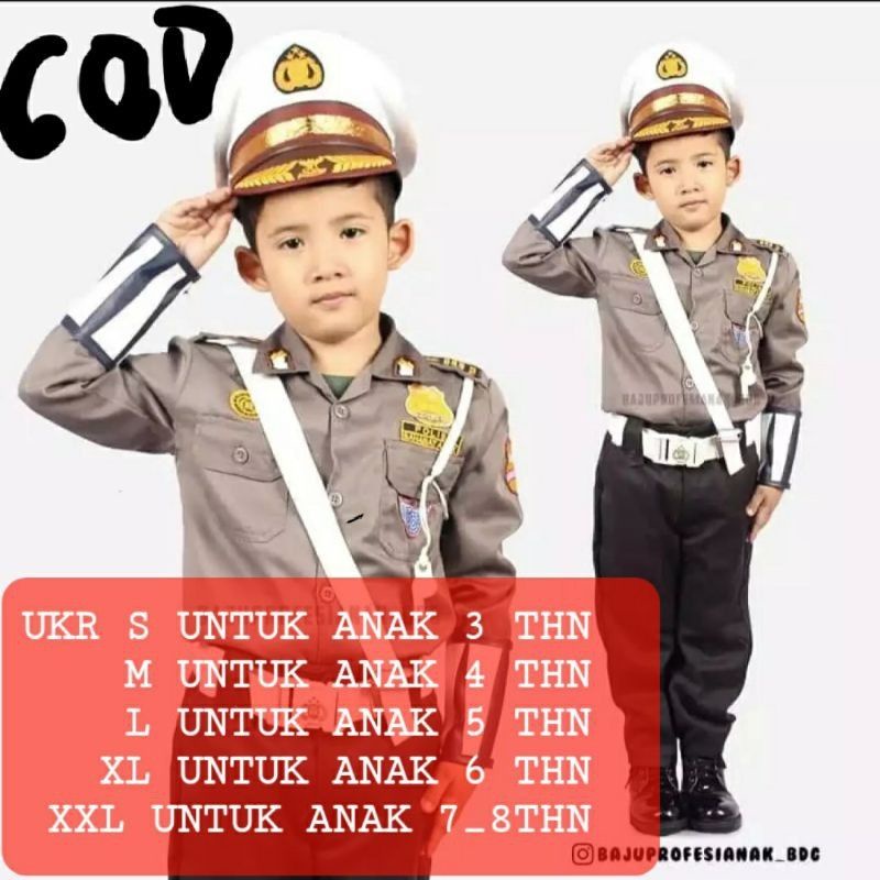 Jual Seragam Polisi Anak/Baju Polisi Anak Laki Perempuan/Polisi Cilik ...