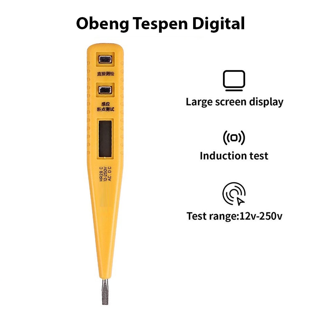 Jual Tespen Digital AC DC Multifungsi 12-250V / Obeng Tespen Listrik ...