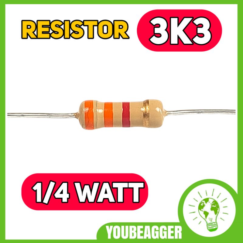 Jual Resistor 3k3 ohm 1/2 Watt dan 1/4 watt | Shopee Indonesia
