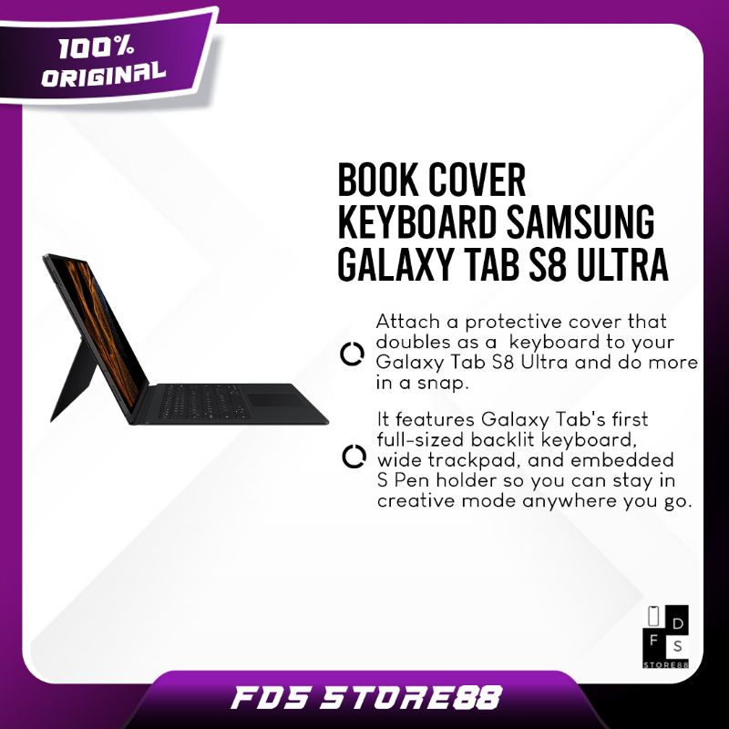 Jual Samsung Galaxy Tab S8 Ultra Book Cover Keyboard Original Shopee