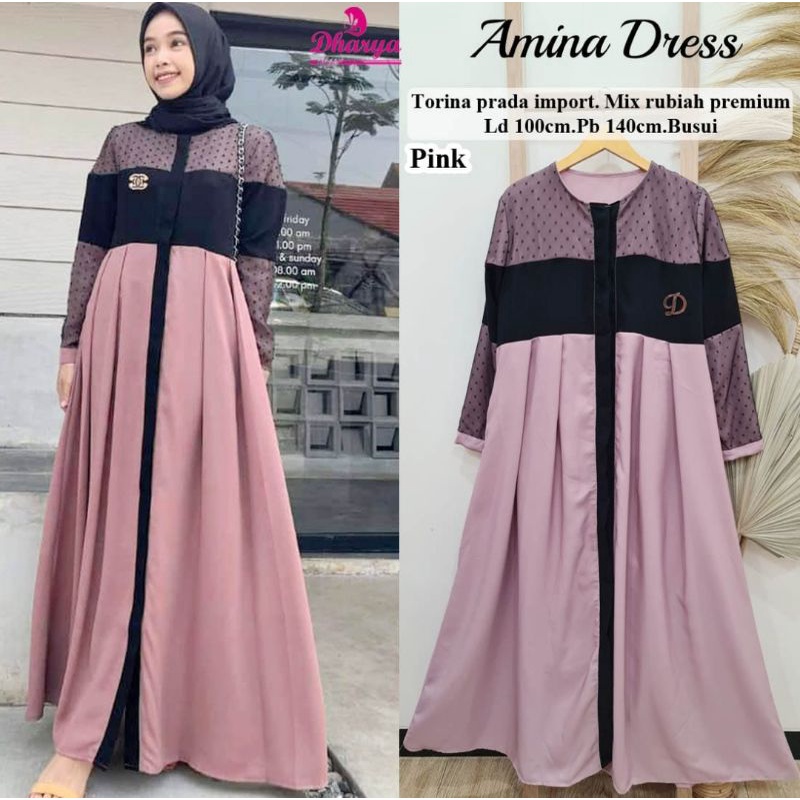 Jual AMINA DRESS By DHARYA | Shopee Indonesia