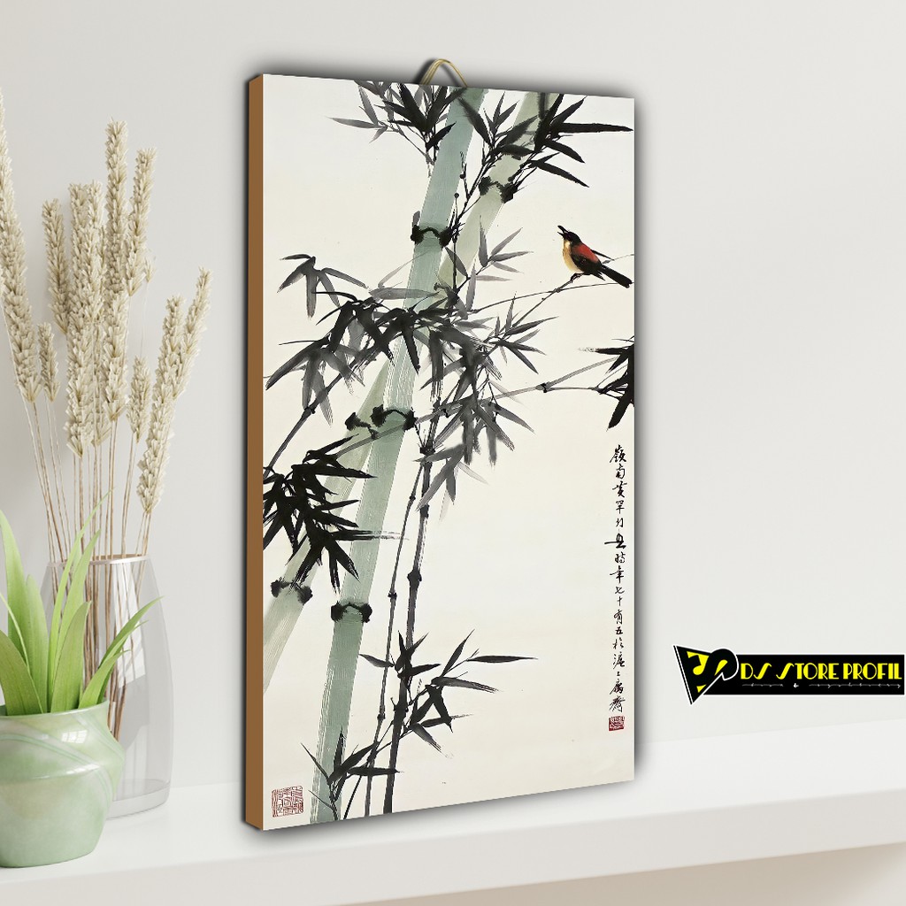Jual WALLDECOR LUKISAN BAMBU HIASAN DINDING POSTER KAYU | Shopee Indonesia