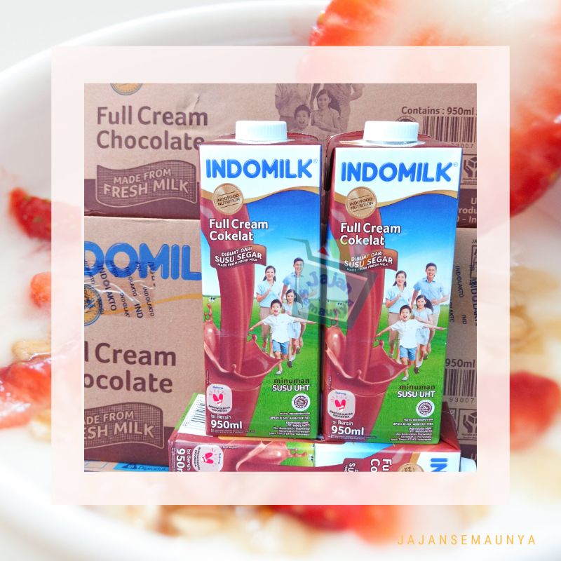 Jual indomilk uht coklat 950 ml x 12 pcs (1 karton)(kemasan baru) | Shopee Indonesia