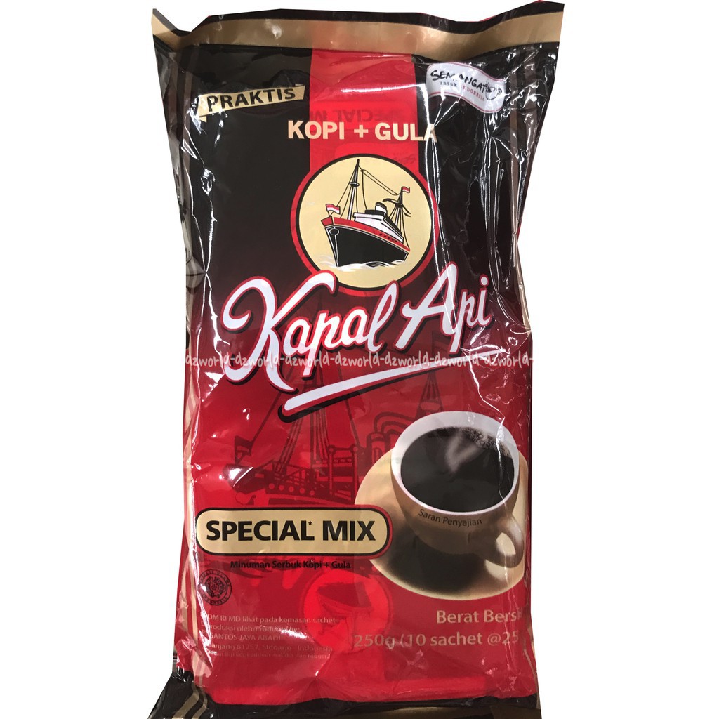 Jual Kapal Api Special Mix Kopi + Gula 250g (10 Sachet @25g) | Shopee ...