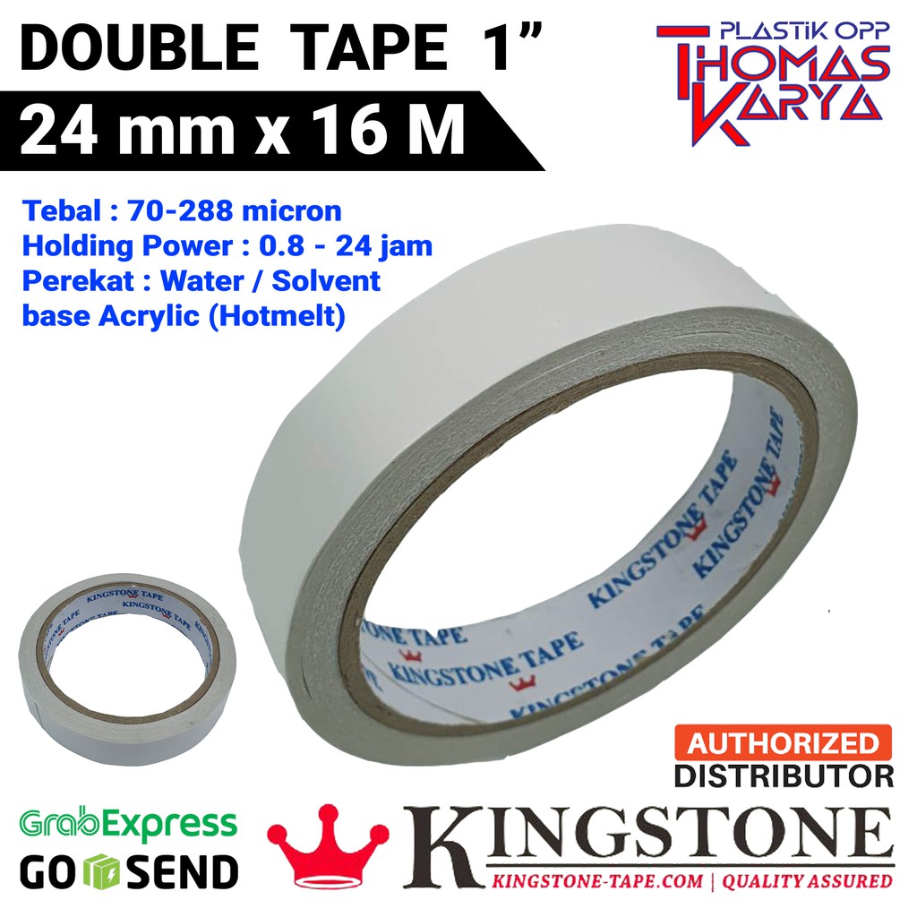 Jual KINGSTONE TAPE Double Tape 24mm 1 Inch Dobel Tip 24 mm Dabel Tip ...
