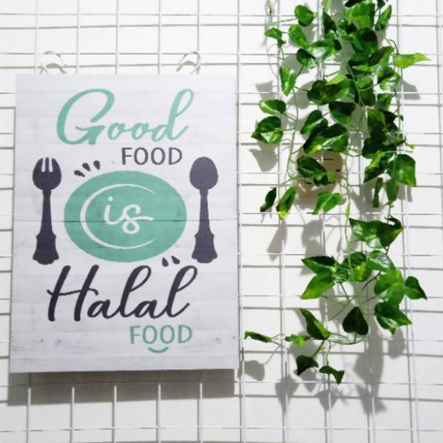 Jual Poster Kayu Good Food is Halal Food | Shopee Indonesia
