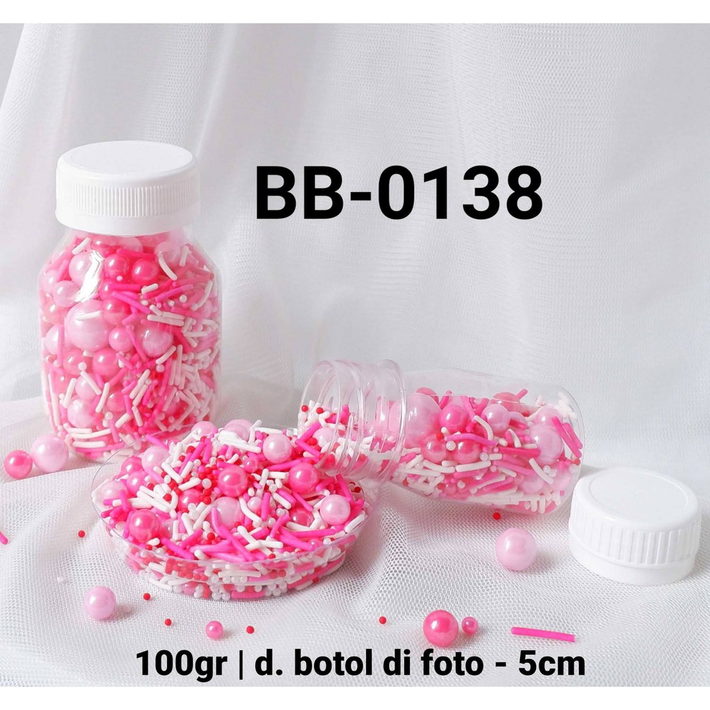 Jual BB-0138 Sprinkles sprinkle sprinkel 100 gram mutiara meses pink ...
