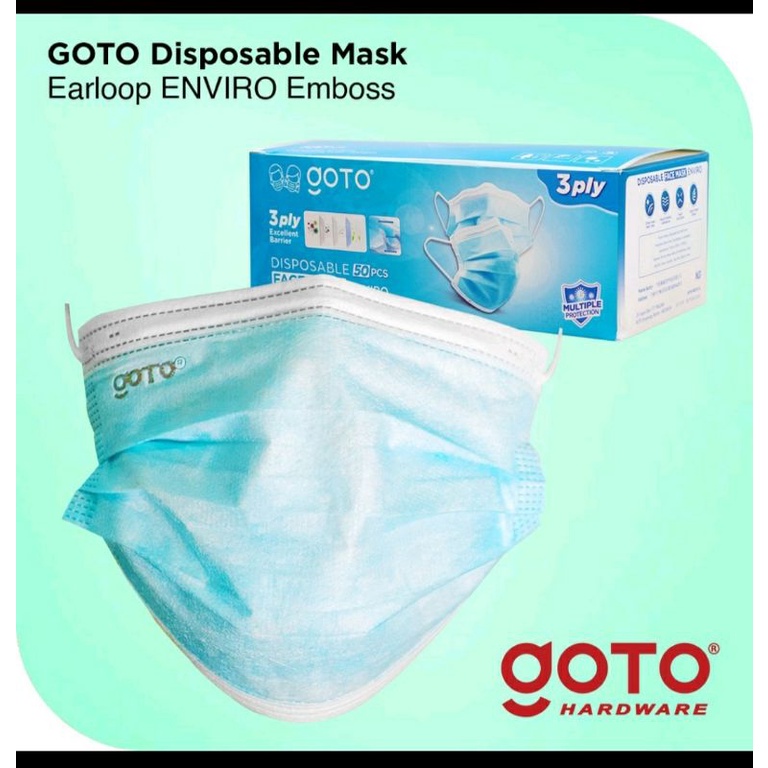 Jual MASKER GOTO BIRU 3 PLY 50 PCS / MASKER MEDIS / MASKER MURAH ...