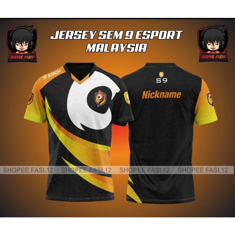 Jual SEM 9 GANK JERSEY esport MALAYSIA sem9 The yoodo gank (FREE ...