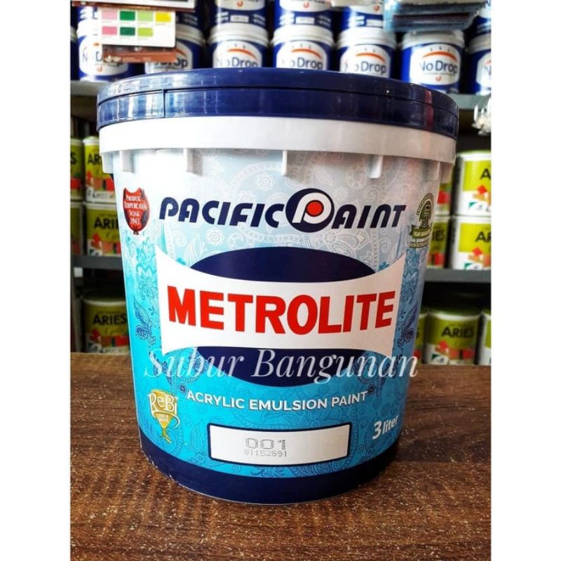 Jual Cat Tembok Metrolite 3 Liter PUTIH 5 kg | Shopee Indonesia