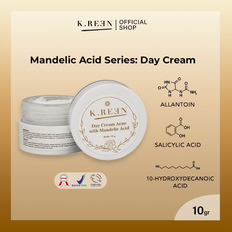 Jual K.Reen Day Cream Acne With Mandelic Acid 10gr | Shopee Indonesia