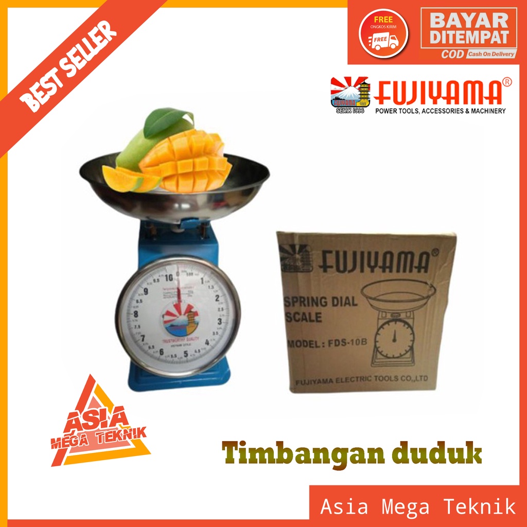 Jual Timbangan Fujiyama 10 kg 15 kg dan 20 kg Besi Stainless Jarum Analog Manual Duduk Sembako ...