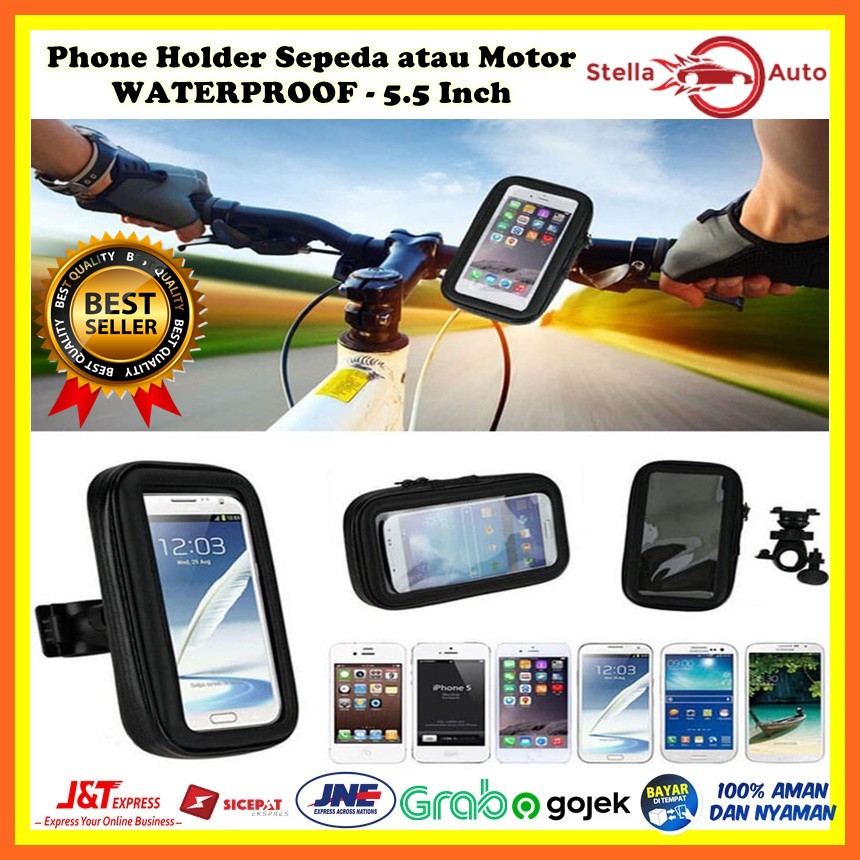 Jual Phone Holder Sepeda atau Motor Anti Air - Universal 5.5 Inch ...