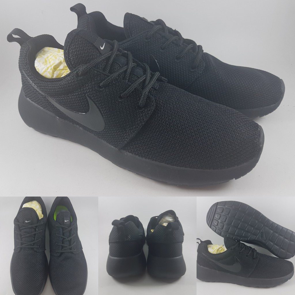 Jual Sepatu Lari Running Jogging Nike Roshe Run Triple Black Hitam ...