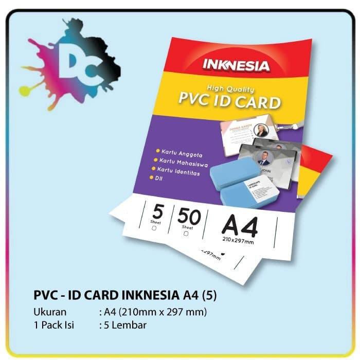 Jual Kertas / Kertas Pvc Bahan Id Card Instan A4 Isi 5 Lembar | Shopee ...
