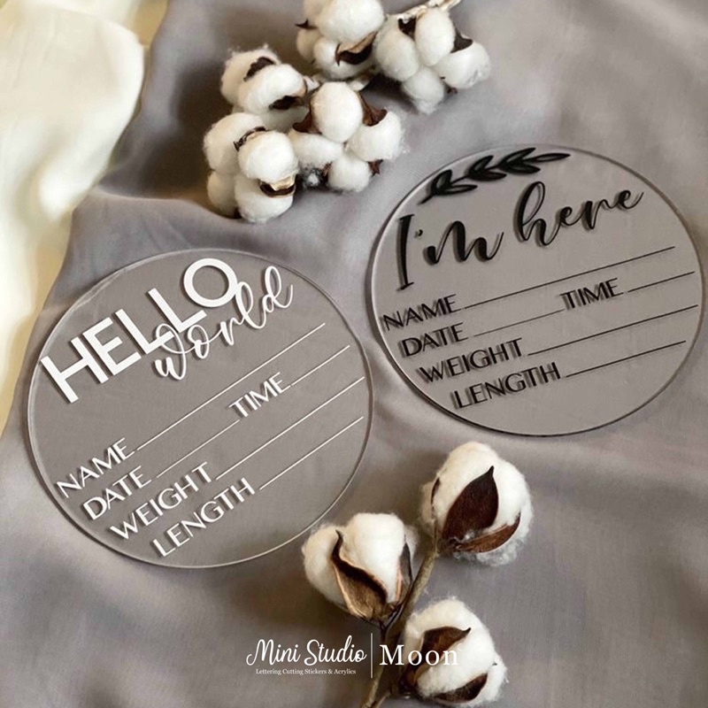 Jual Custom Acrylic Baby Born Name Sign Cetak Akrilik Nama Identitas ...