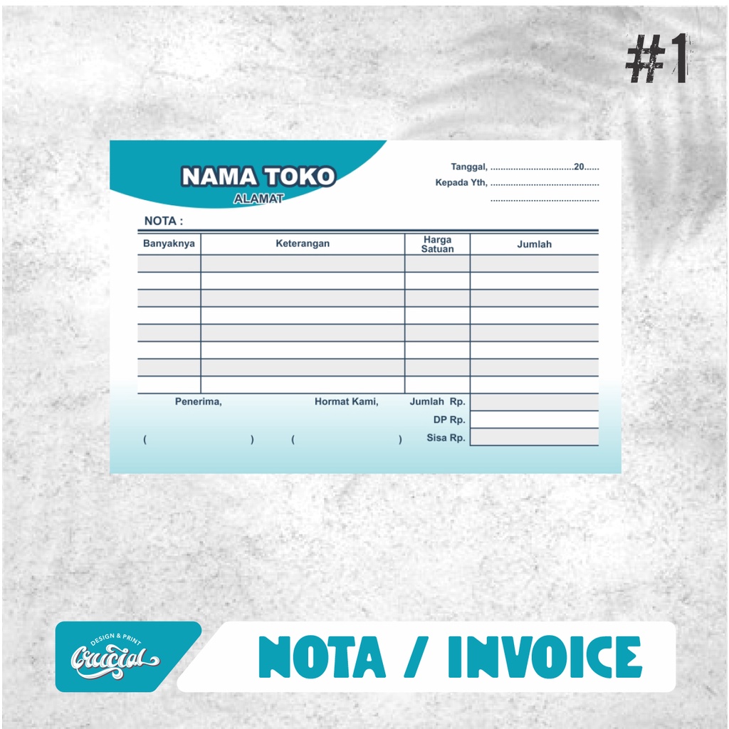 Jual Cetak Invoice Nota custom olshop nota kontan penjualan 10x16 cm ...