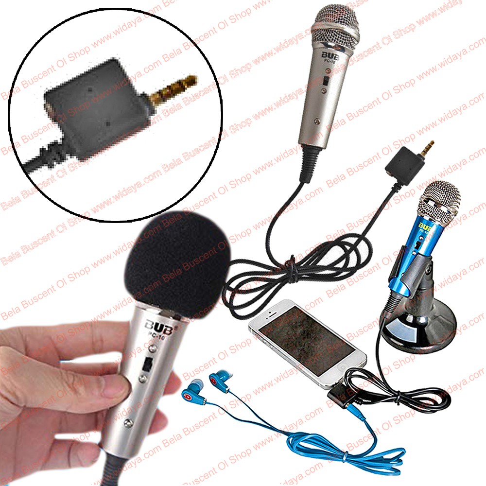 Jual Mikrofon Ponsel Tablet Wired Capacitive Recording Metal Splitter ...