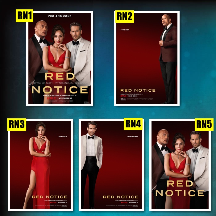 Jual Poster film Red Notice - hiasan dinding ukuran A3 bioskop dinding ...