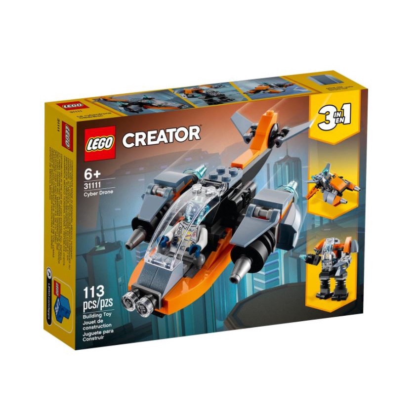 Jual Lego Creator 3in1 31111 Cyber Drone / mainan anak heli motor robot ...