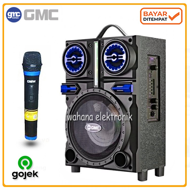 Jual Speaker Pengajian Meeting Portable GMC 897Q Bluetooth Free Mic ...
