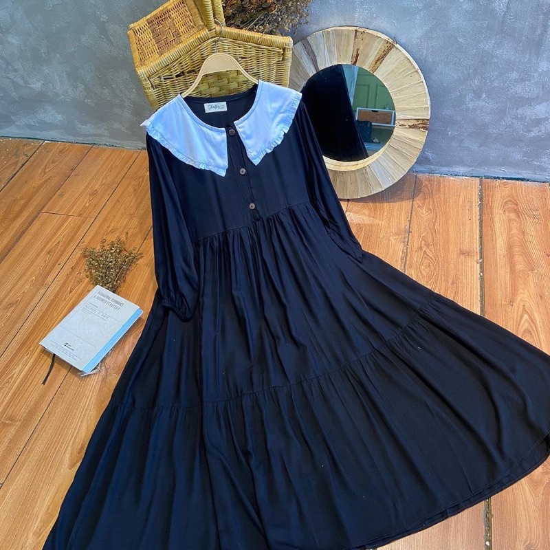 Jual RENILA MIDI DRESS GHAFFA / BAJU LEBARAN / RAMADHAN SERIES | Shopee ...