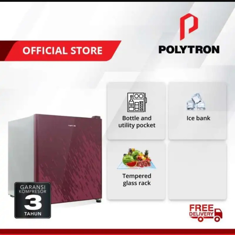 Jual Polytron Kulkas Portable Mini bar Refrigerator PRH-51R/X PRH51 PRH ...