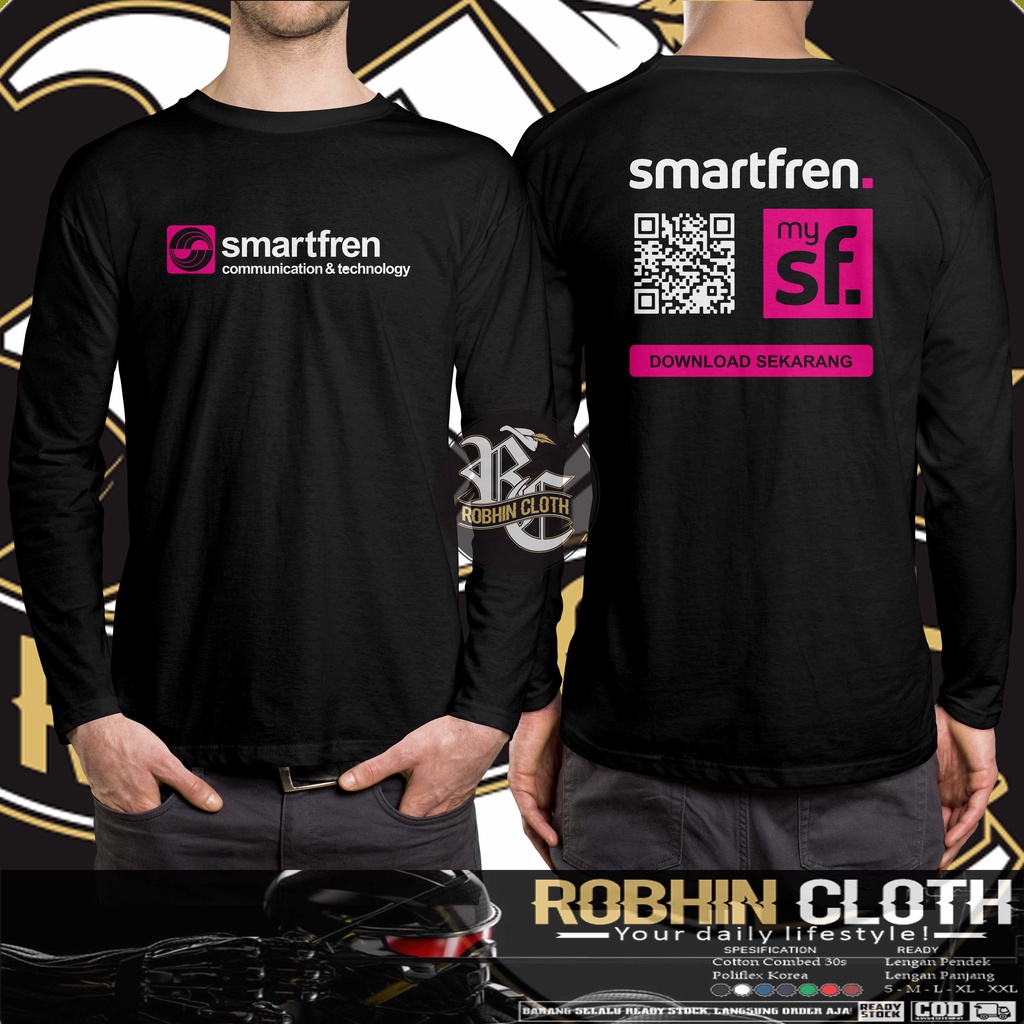 Jual Kaos Baju Smartfren Pink Logo DB V3 Lengan Panjang Kaos Perusahaan ...