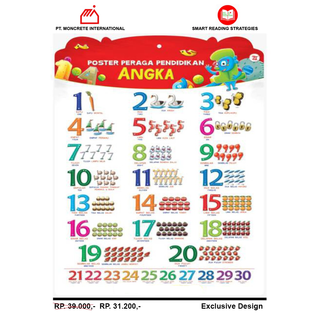 Jual POSTER PERAGA PENDIDIKAN ANGKA | Shopee Indonesia