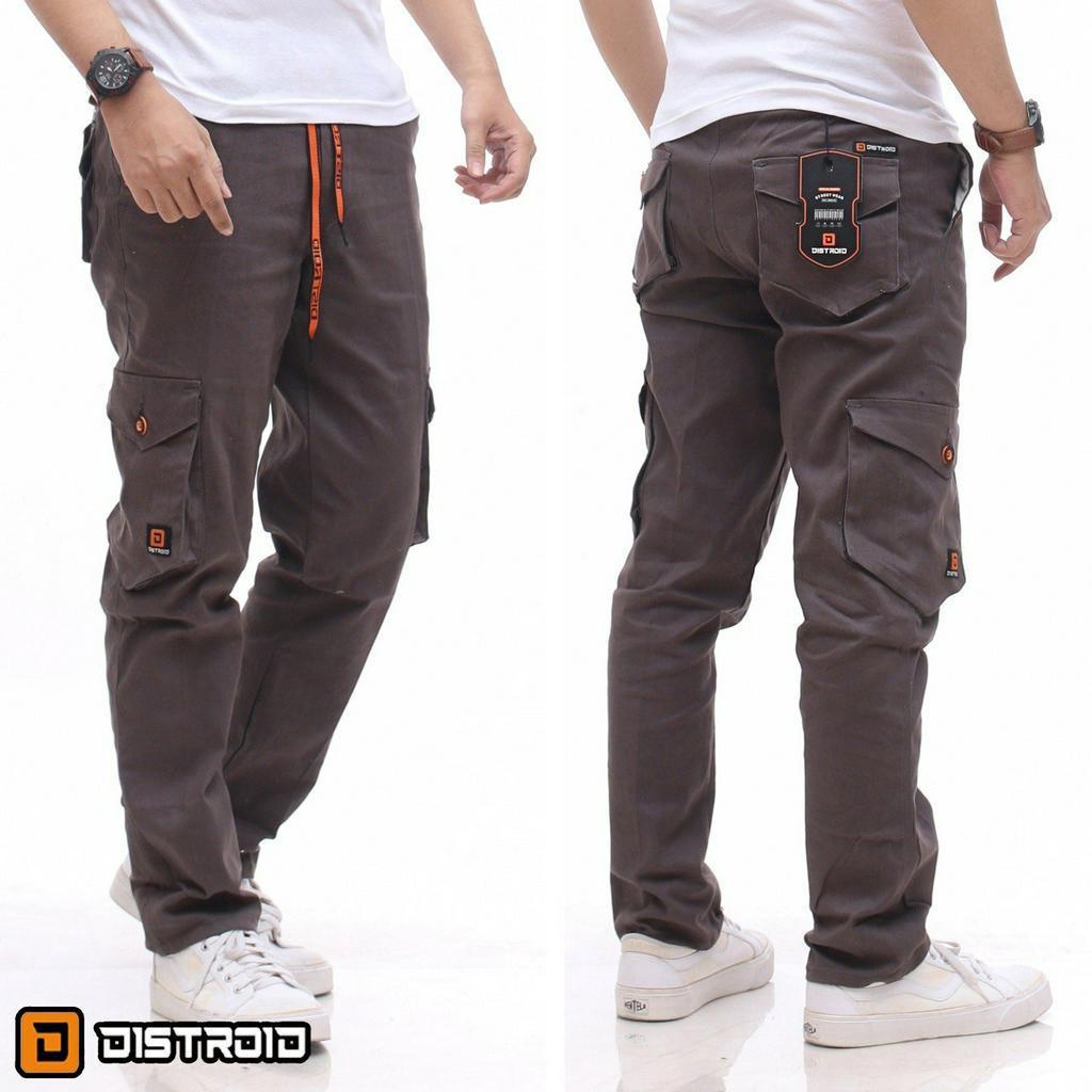 Jual Distroid Celana Rib Cargo Panjang Pria Slim Fit Chinos Katun Melar Cowok Dewasa Pinggang ...