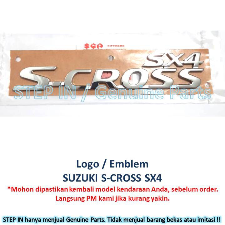 Jual Logo mobil Emblem tulisan Suzuki SX4 S-CROSS scross sx-4 SGP Genuine Part asli baru chrome ...
