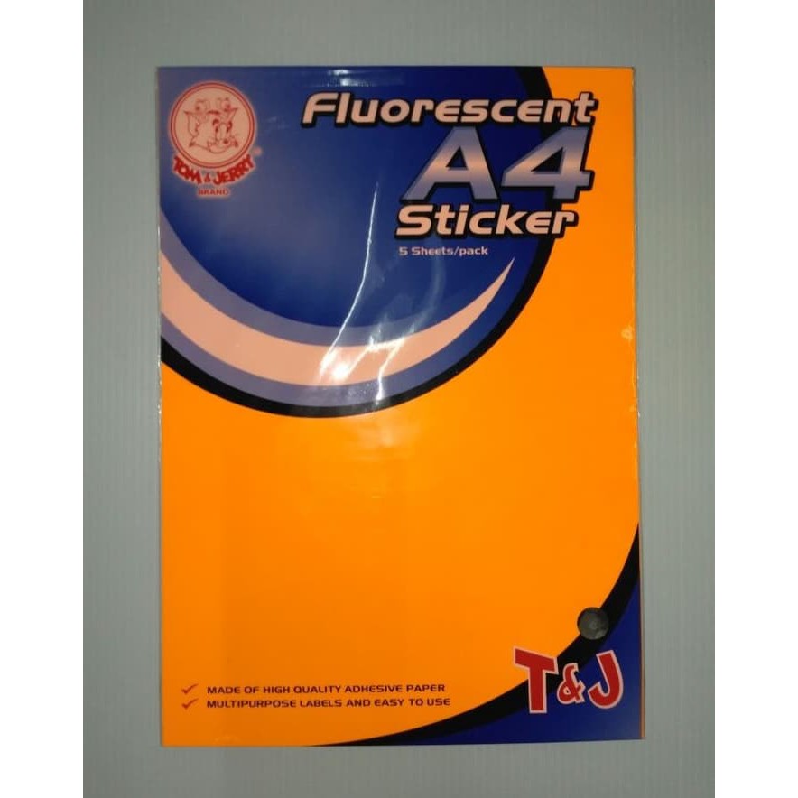 Jual Label ukuran A4 Tom & Jerry Sticker Paper A4 Warna (Pack=5 Sheet ...