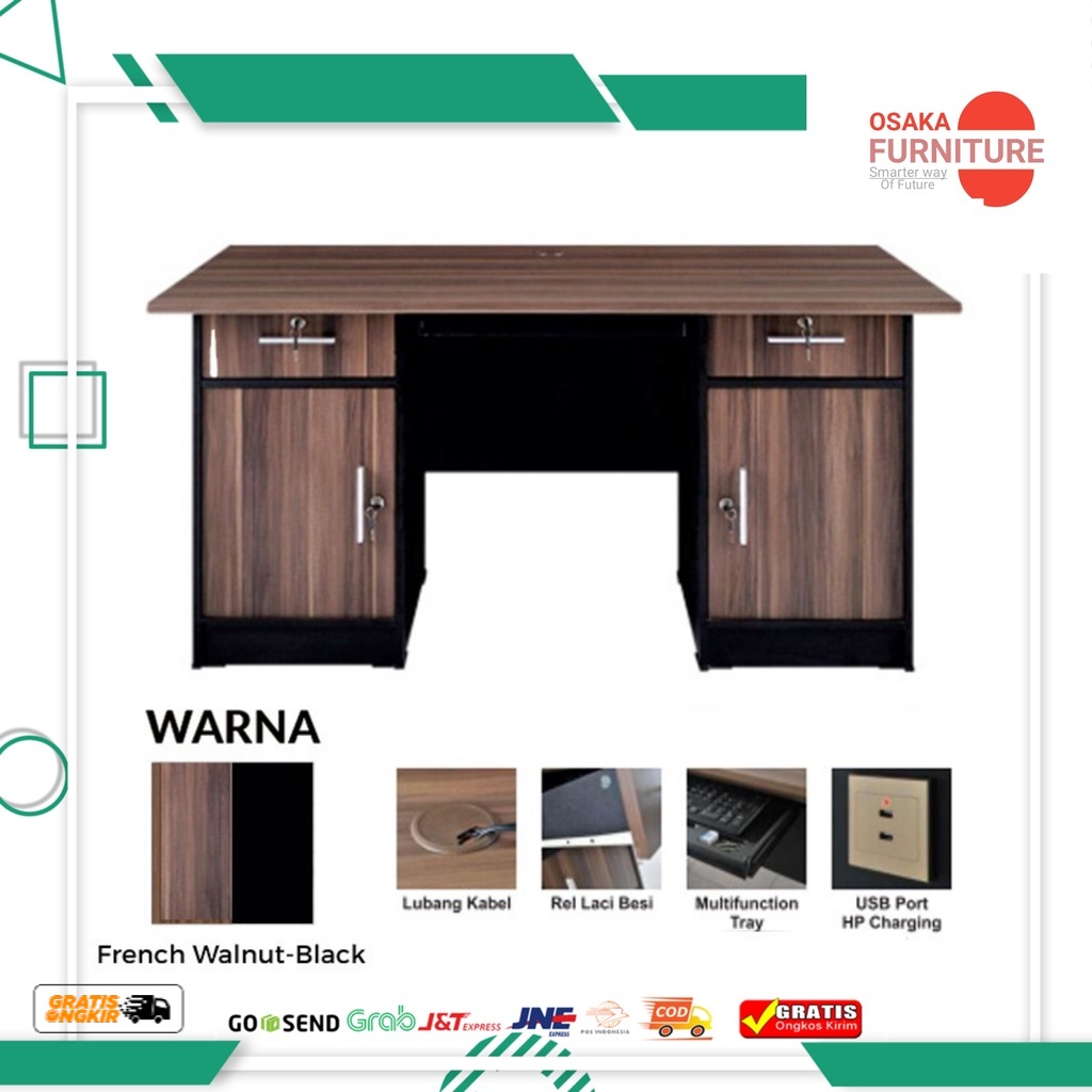 Jual Osaka Meja Kantor / Drawer Minimalis - Meja Kerja Desk Office ...