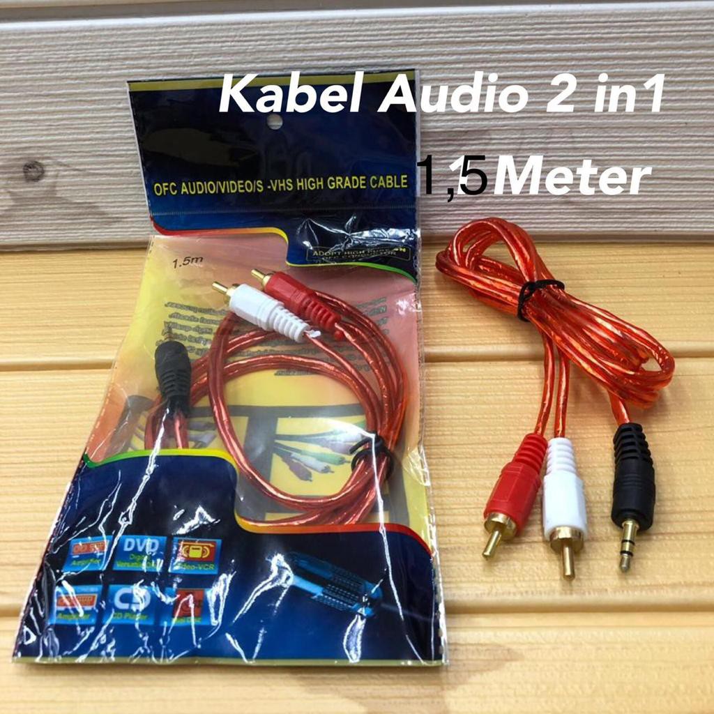 Jual Kabel Audio RCA 2 in 1 ( 1.5 Meter ) | Shopee Indonesia