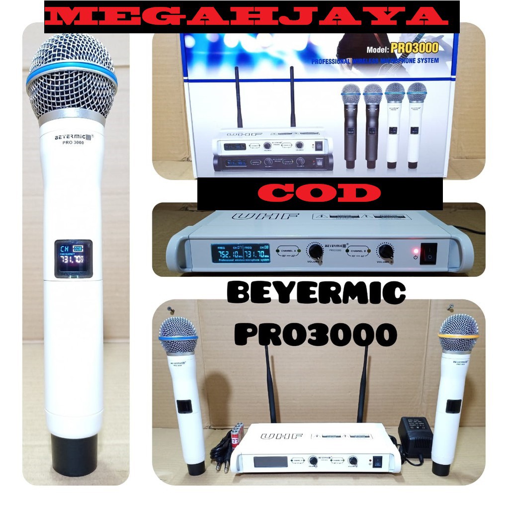 Jual MIC WIRELESS BEYERMIC PRO3000 MIK MIKROPHONE PRO AUDIO MUSIK ...