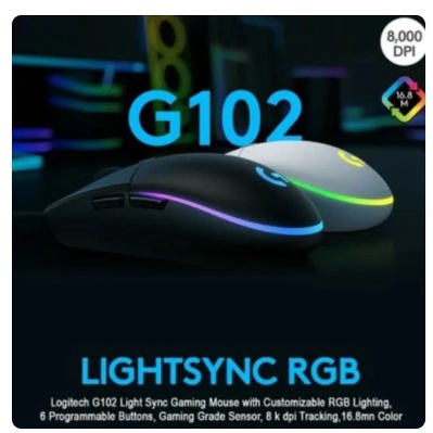 Jual Logitech G102 V2 Lightsync - Gaming Mouse - Hitam | Shopee Indonesia