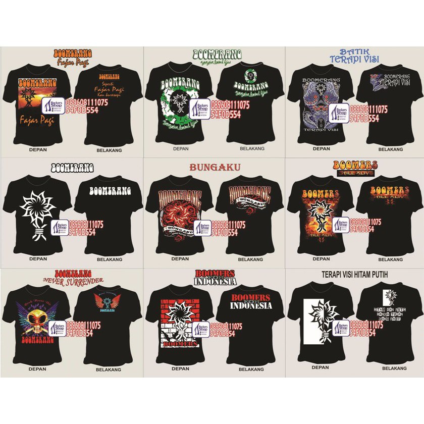 Jual KATALOG 2 KAOS BOOMERANG BAND ROY JECONIAH JOHN PAUL IVAN HUBERT ...