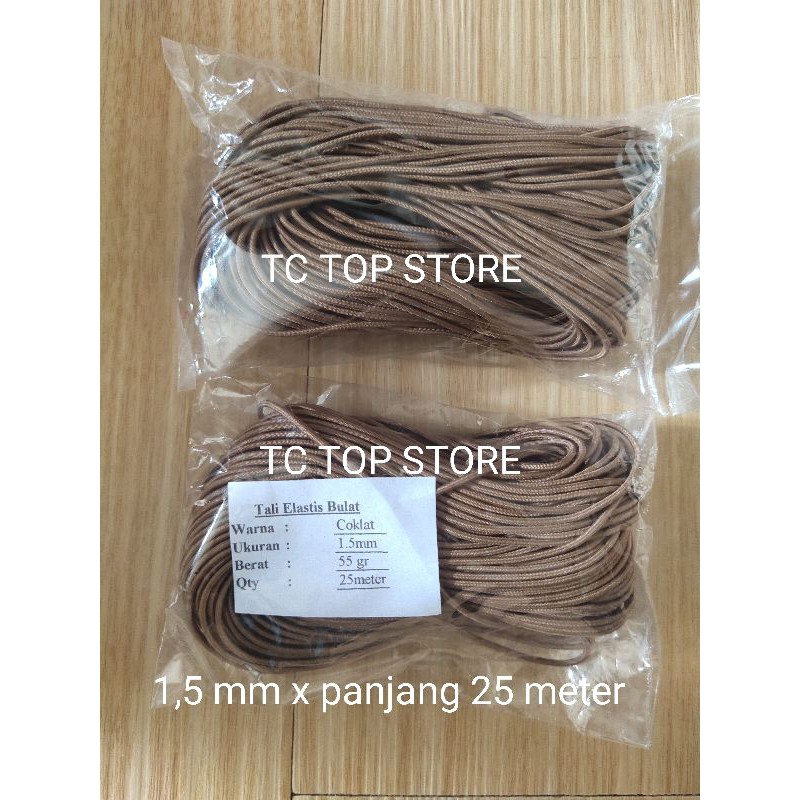 Jual Tali Karet 1,5mm (25 meter) / tali elastis / tali string | Shopee ...