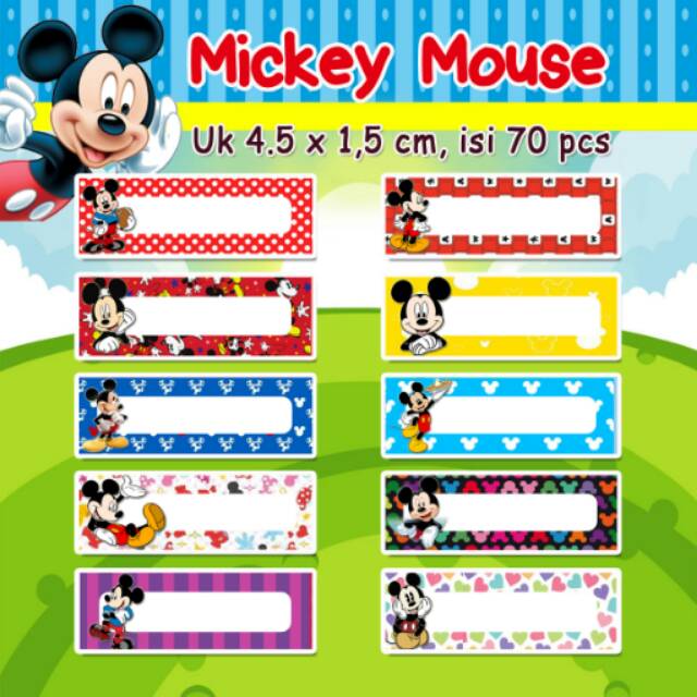Jual stiker label nama tipe CB/CK Mickey Mouse | Shopee Indonesia