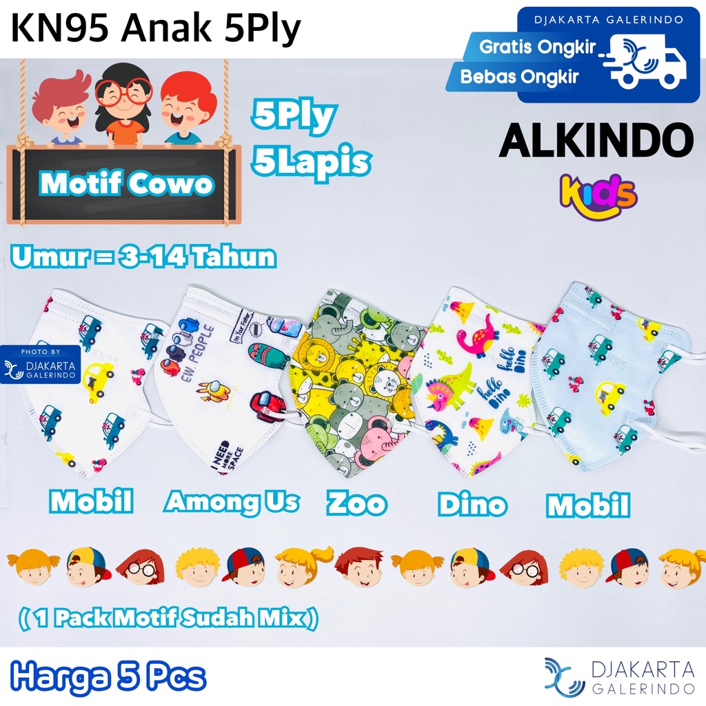 Jual Masker Mouson KF94 Anak Kids Motif 4Ply Original isi 10Pcs ...