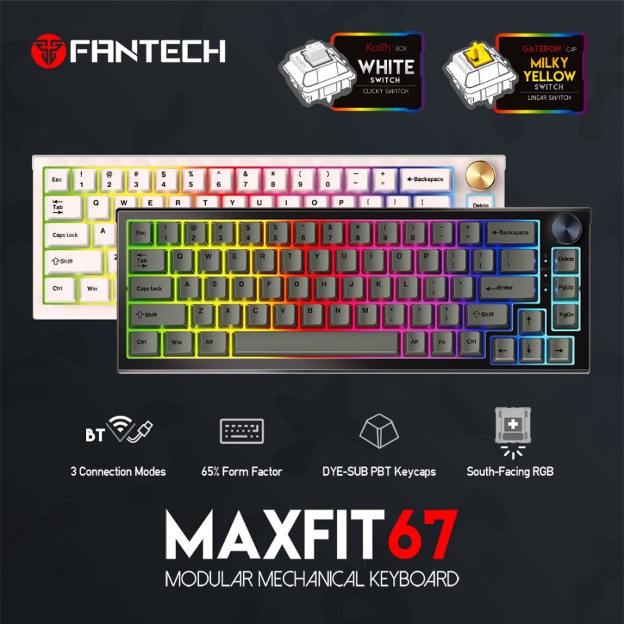 Jual FANTECH MAXFIT67 MK858 WIRELESS MECHANICAL KEYBOARD GAMING MAXFIT ...