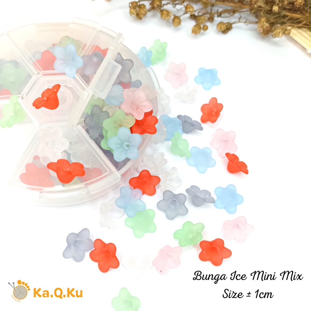Jual Kelopak Bunga Mini Ice 1cm / Bunga Mini Akrilik Ice Doff - Kelopak ...