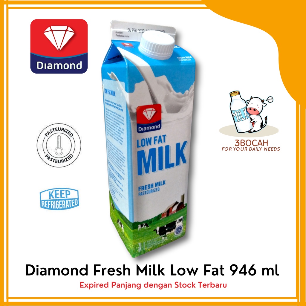 Jual Diamond Fresh Milk Low Fat Rendah LemakSusu Segar Pasteurisasi ...
