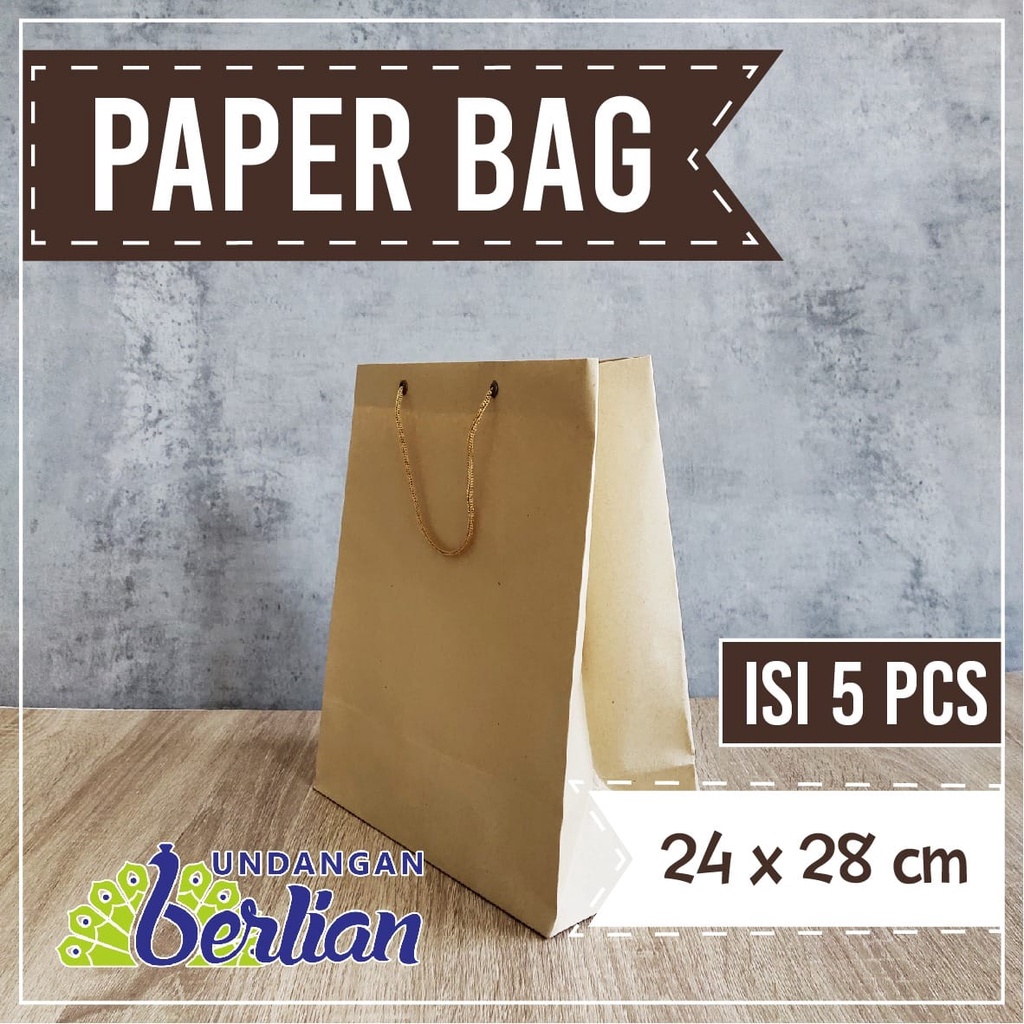 Jual Paper bag Coklat Polos 24 x 28 Paperbag Coklat Papper Bag Coklat ...