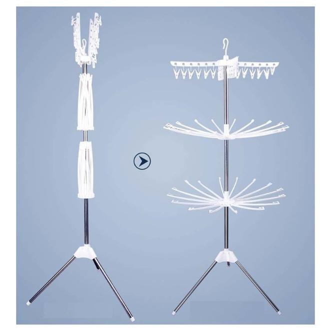 Jual jjmn rak jemuran 3 tingkat susun gantungan baju anak bayi baby ...